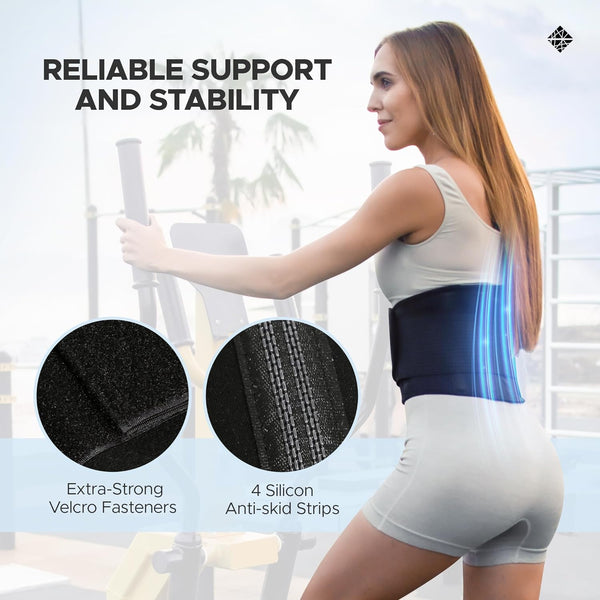 Lower Back Brace | Flexible Lumbar Support | BLACK - NeoHealth