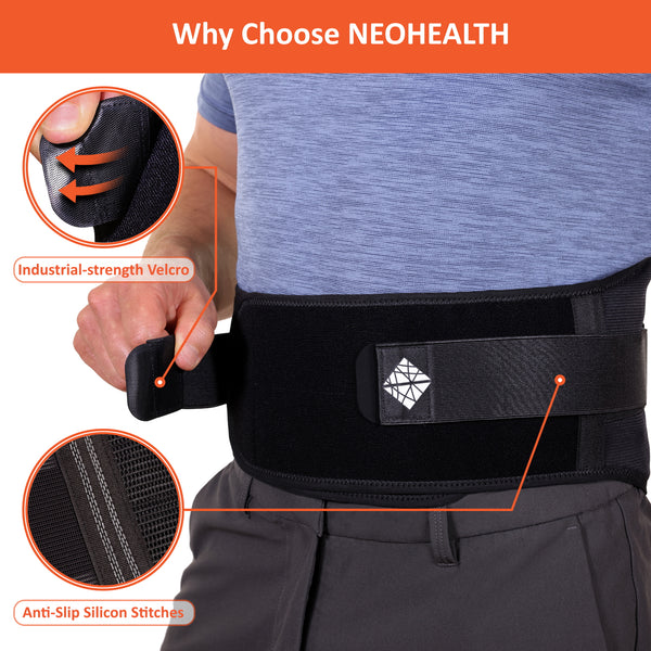 Back Brace with Pulley System | Customized Support | Black - NeoHealth